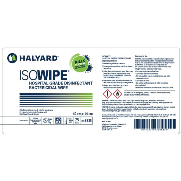 WIPES ISOWIPES SURFACE 42CMX14CM (75)